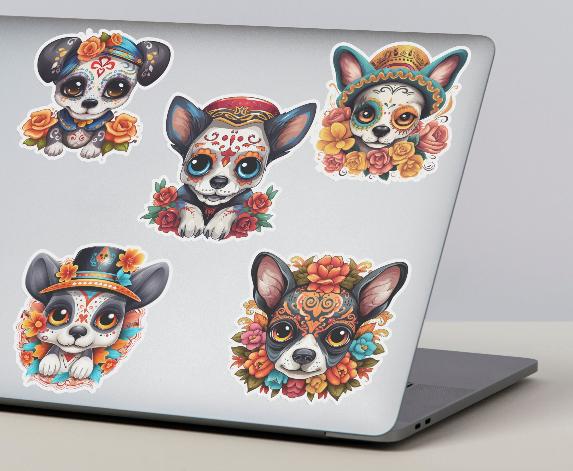 25 Cute Cartoon Dia De Los Muertos Dogs Clipart Bundle Halloween Dogs ...