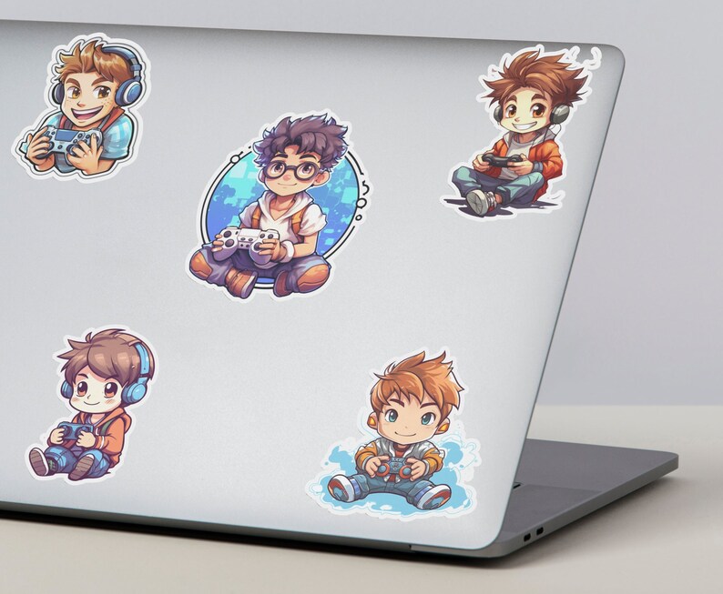 20 Cartoon Gamer Boy Clipart Bundle Gaming Stickers Png Gaming Clipart ...
