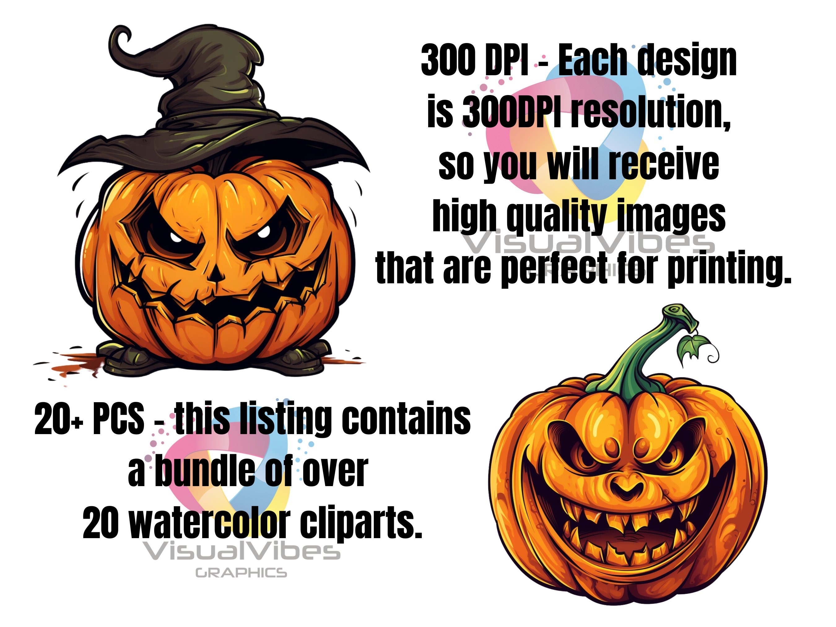 20+ Jack-o-lantern Clipart Bundle Haloween Stickers Pumpkin Halloween ...