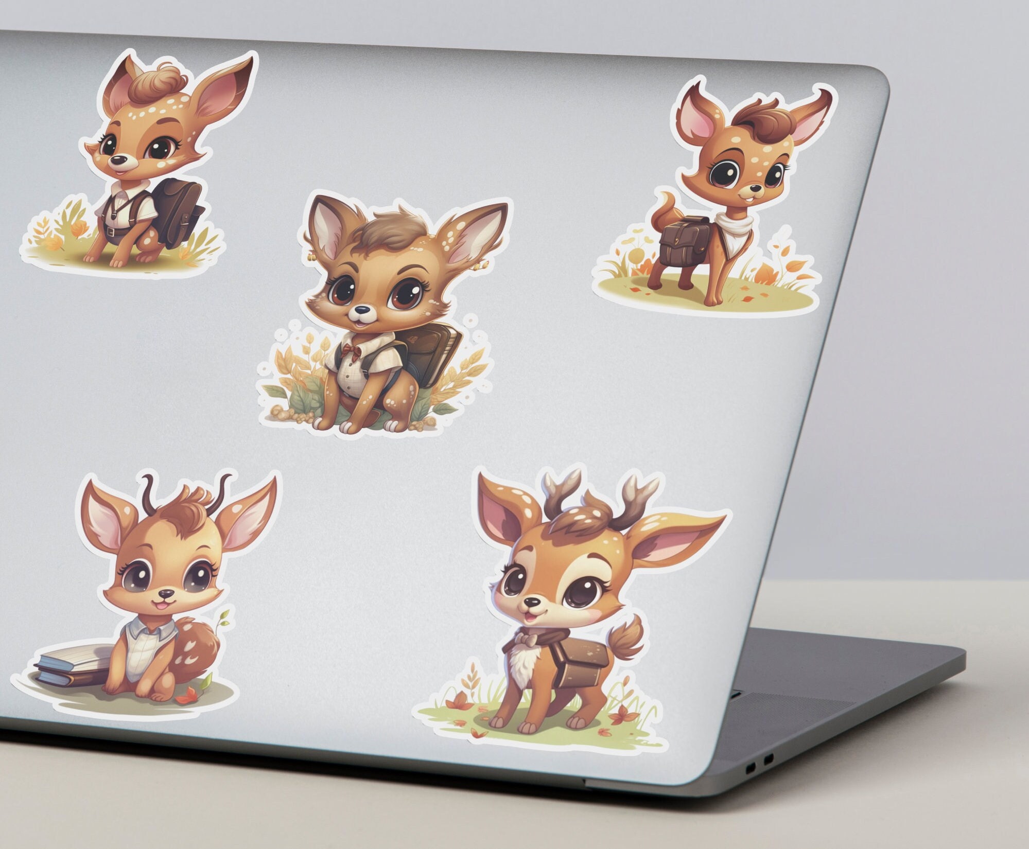 20+ Cute Cartoon Fawn Clipart Baby Deer Back to School Sticker Chibi ...