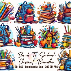 20+ Back to School Clipart Bundle Sticker PNG Classroom Decorations ...