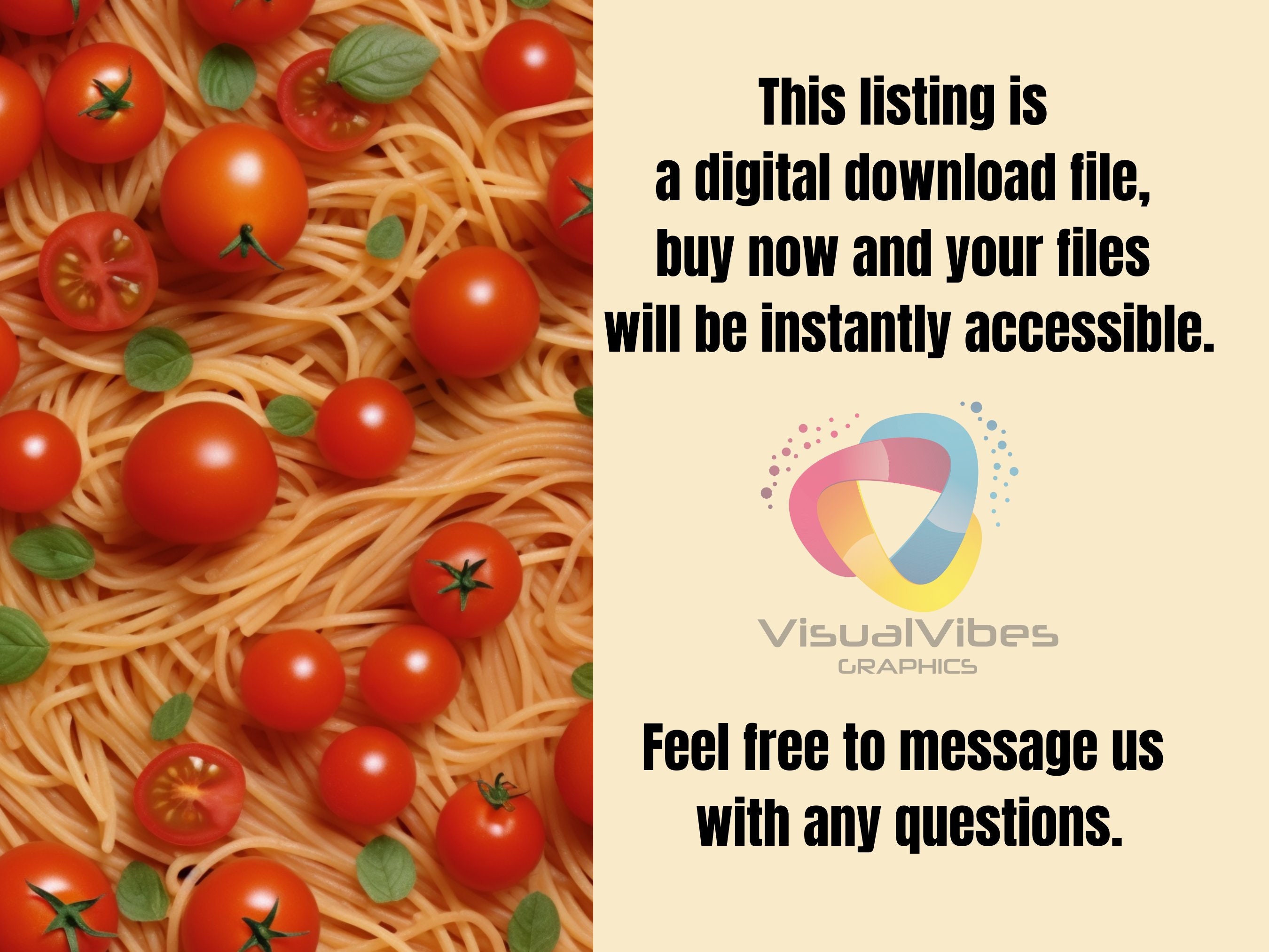 20 Pasta Themed Seamless Pattern Bundle 300dpi Kitchen Decor Food ...