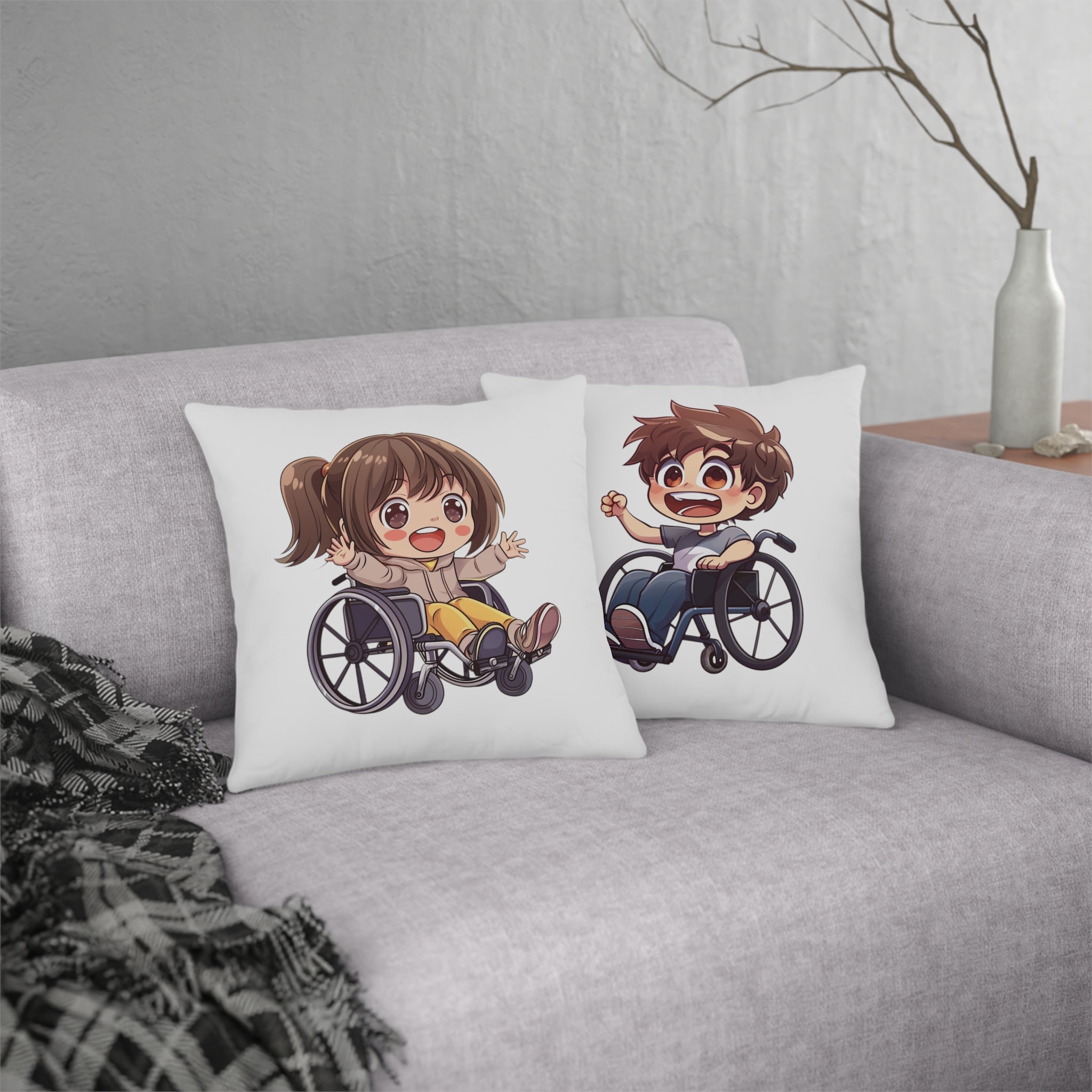 35 Cute Cartoon Kids on Wheelchair Clipart Bundle Disabled Children ...