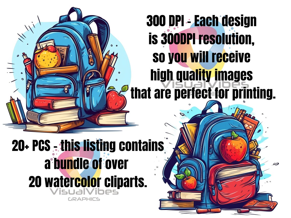 20 Back to School Clipart Bundle Sticker PNG Classroom Decorations ...