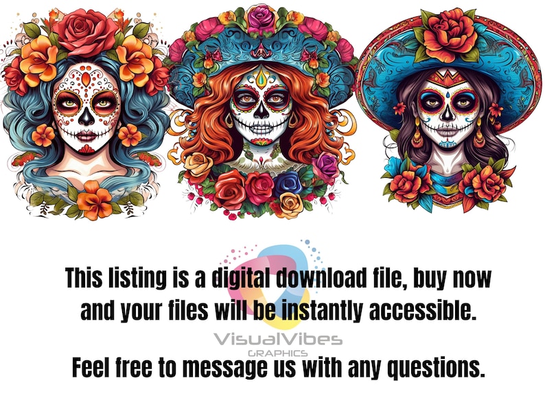 20+ Cartoon Woman Dia De Muertos Clipart Bundle La Catrina Png Calavera ...