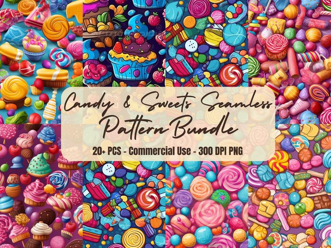 20+ Sweets and Candy Seamless Pattern Bundle | Candy Pattern | PNG ...