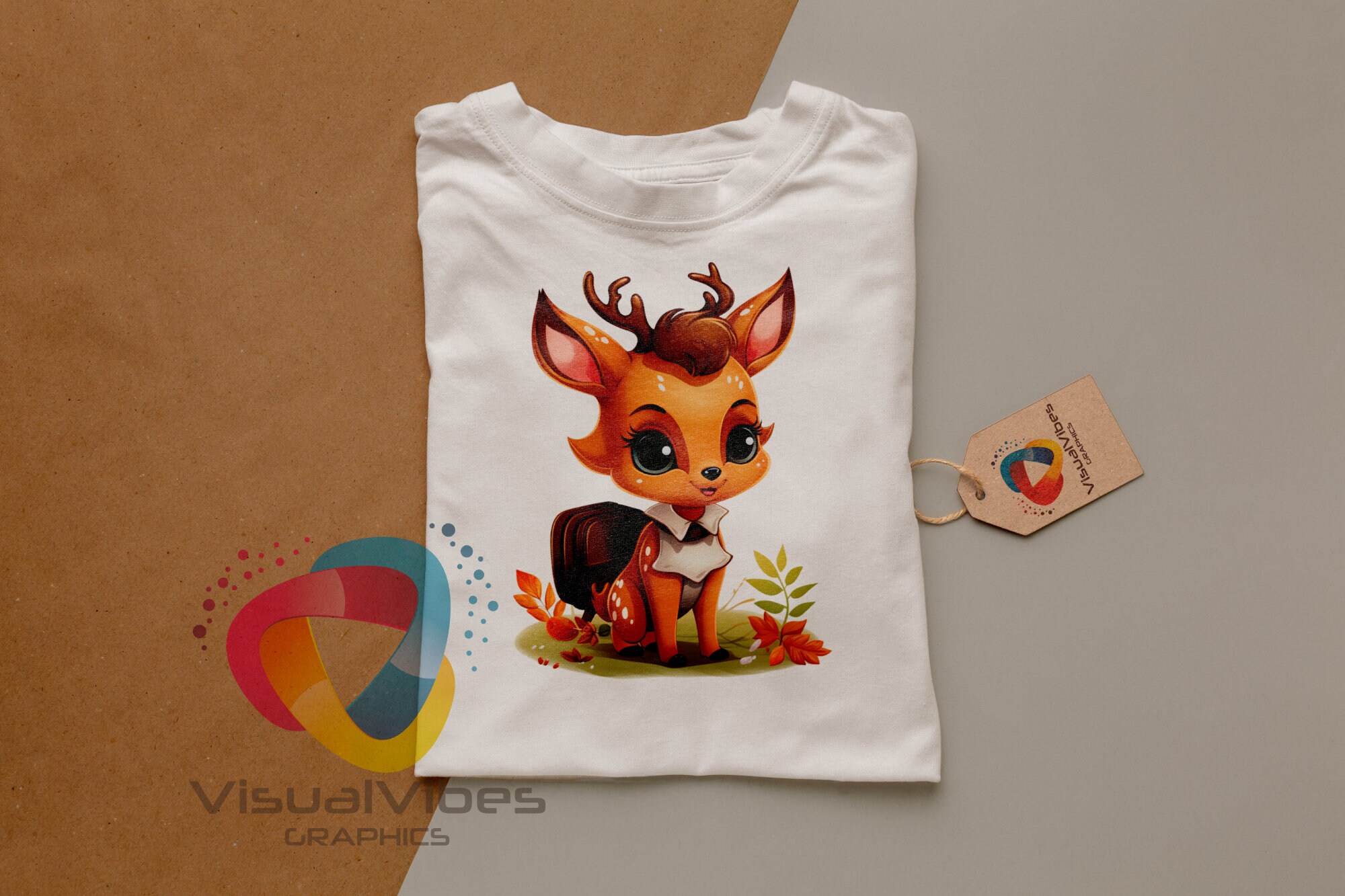 20+ Cute Cartoon Fawn Clipart Baby Deer Back to School Sticker Chibi ...