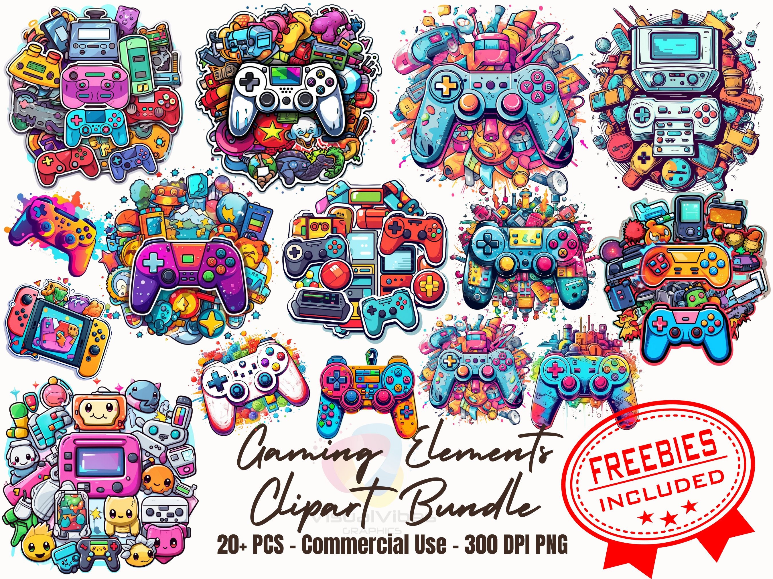 20 Gaming Clipart Bundle Gaming Stickers Png Gaming Room - Etsy