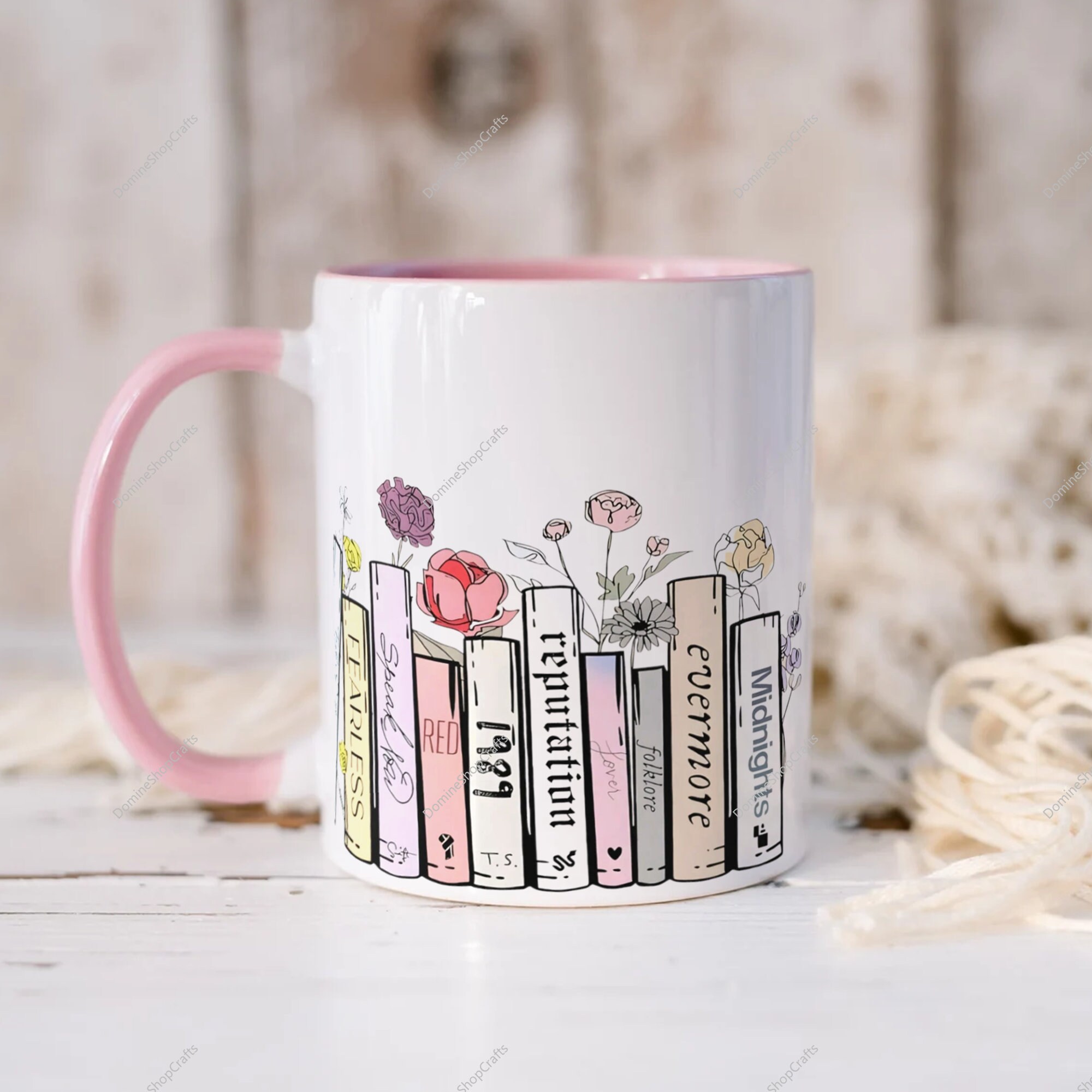 Floral Music Album Mug, Swiftea Mug, Eras Tour Mug, Taylor Album Cover ...