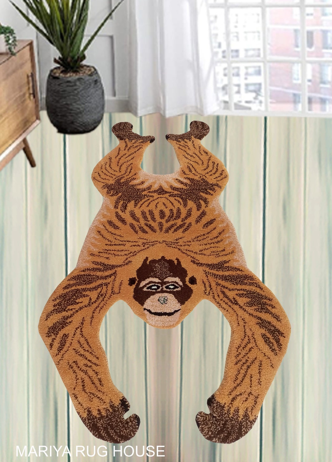 Chimpanzee Design Monkey Life Rug fun and Playful Kid's - Etsy