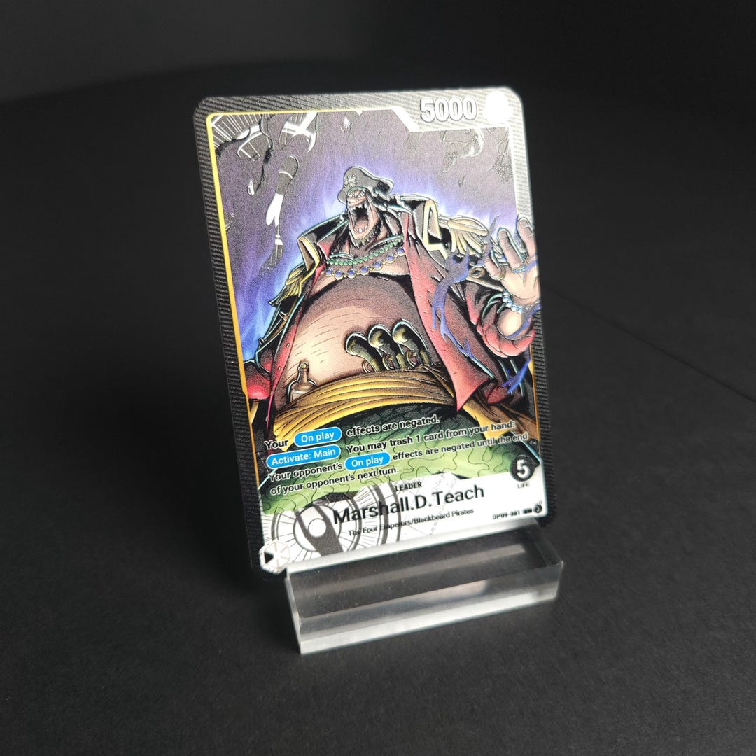 One Piece Card Game Custom Leader OP09 Black Marshall.d.teach ...