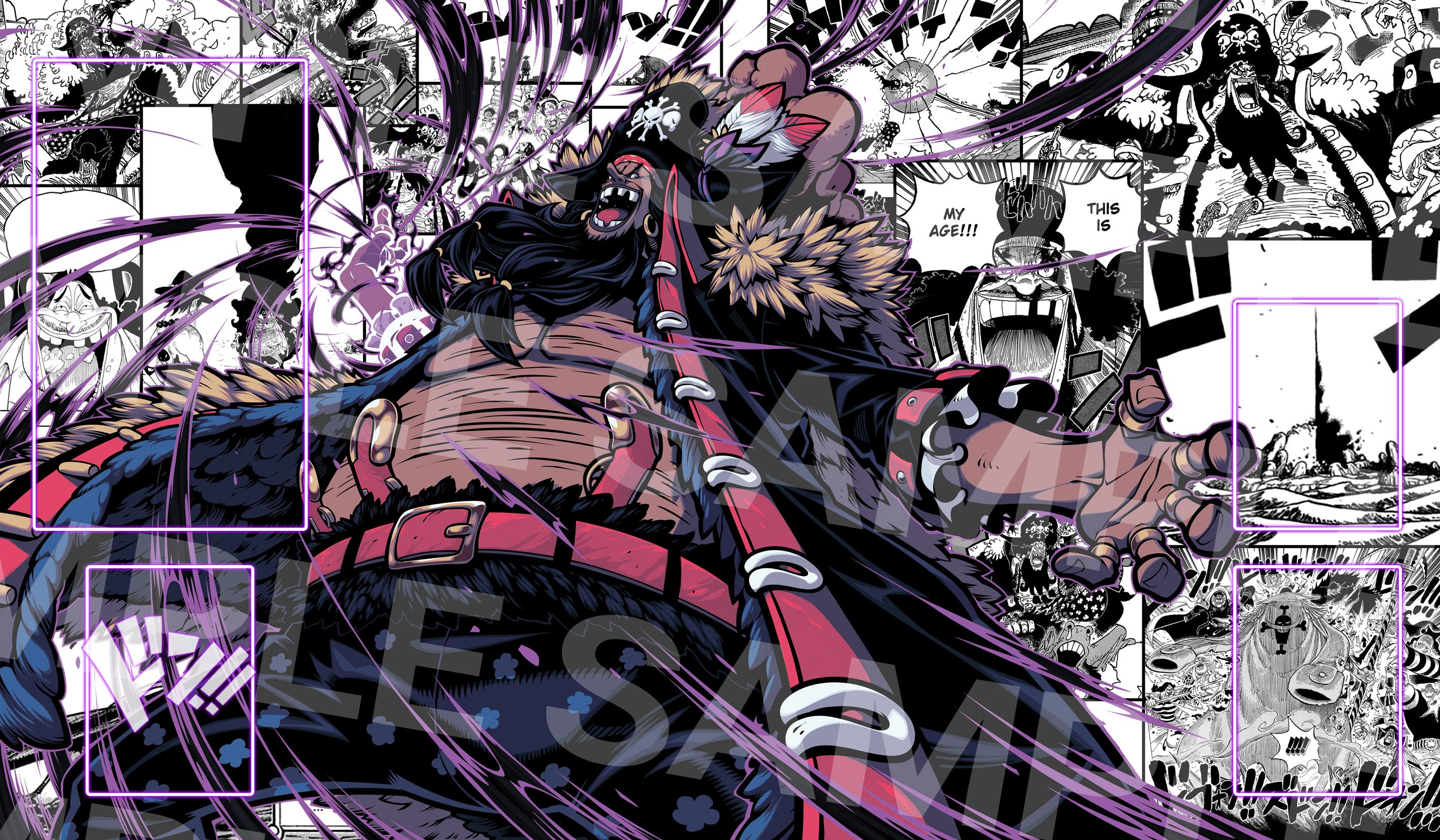 One Piece Playmat Marshall.d.teach Blackbeard - Etsy
