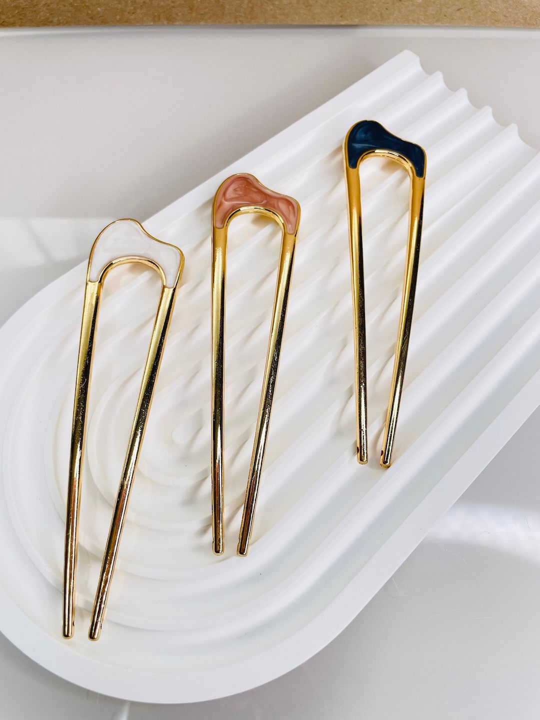 Gold Hair Pin | Hair Accessories for Women & Girls | Resin Hair Stick ...