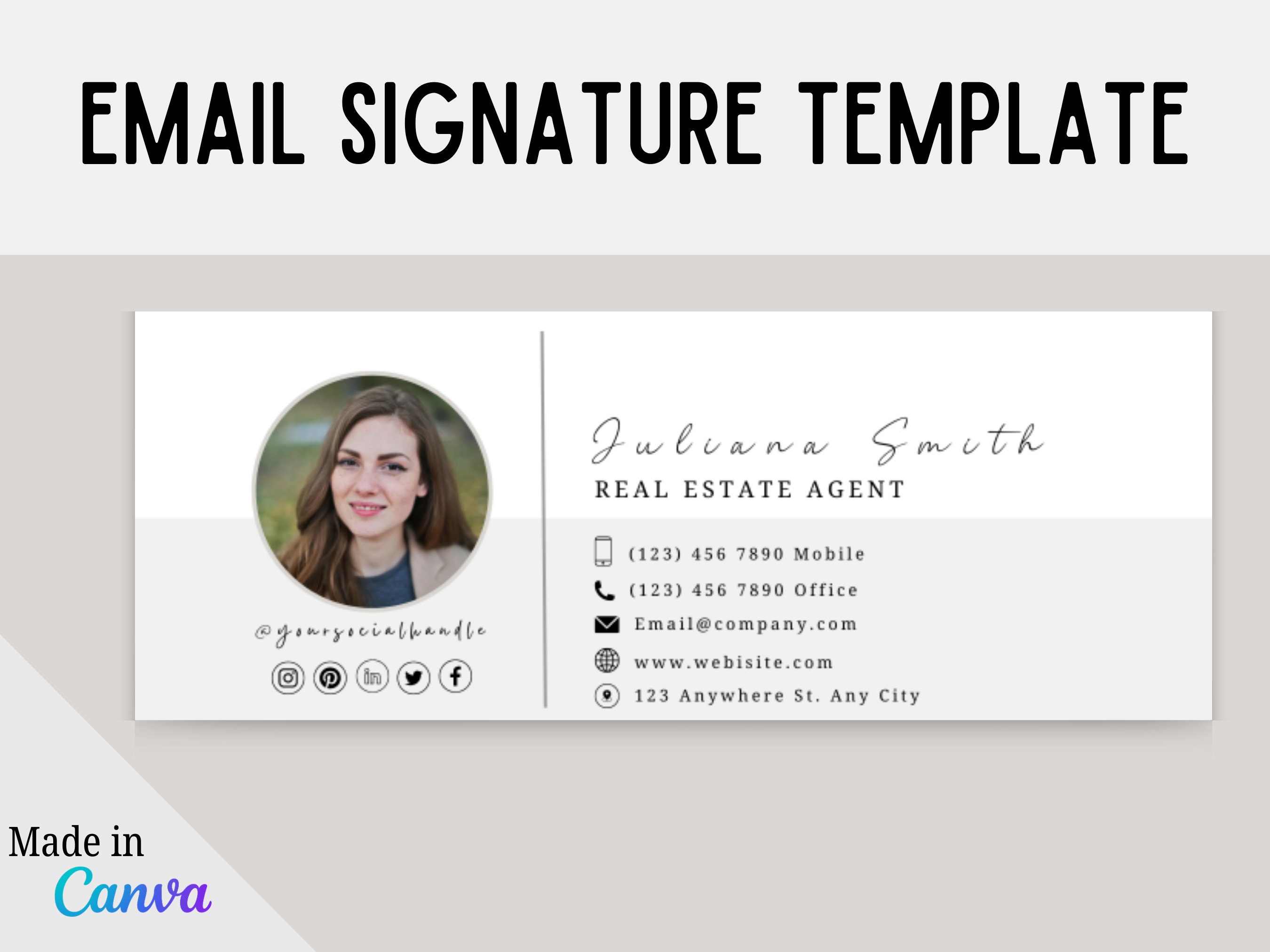 Email Signature Template Editable Email Signature Signature - Etsy