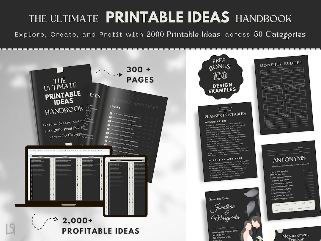 The Ultimate Printable Ideas Handbook: Explore Create and - Etsy