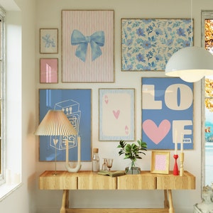 Pink and Blue Preppy Bundle Set of 20, Trendy College Apartment Decor ...