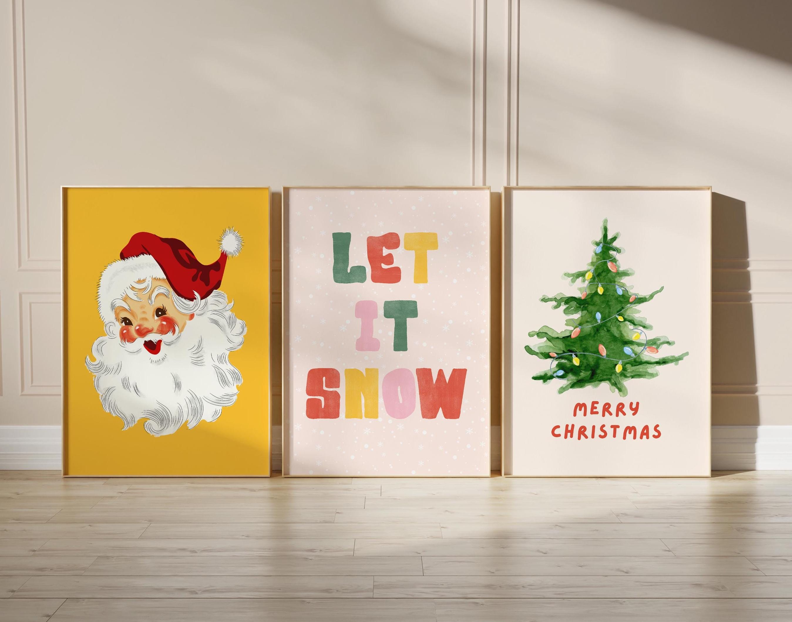 Set of 10 Christmas Wall Art Prints, Trendy Holiday Wall Decor ...