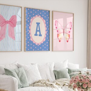 Personalized Blue and Pink Preppy Set, Custom Nursery Prints, Printable ...