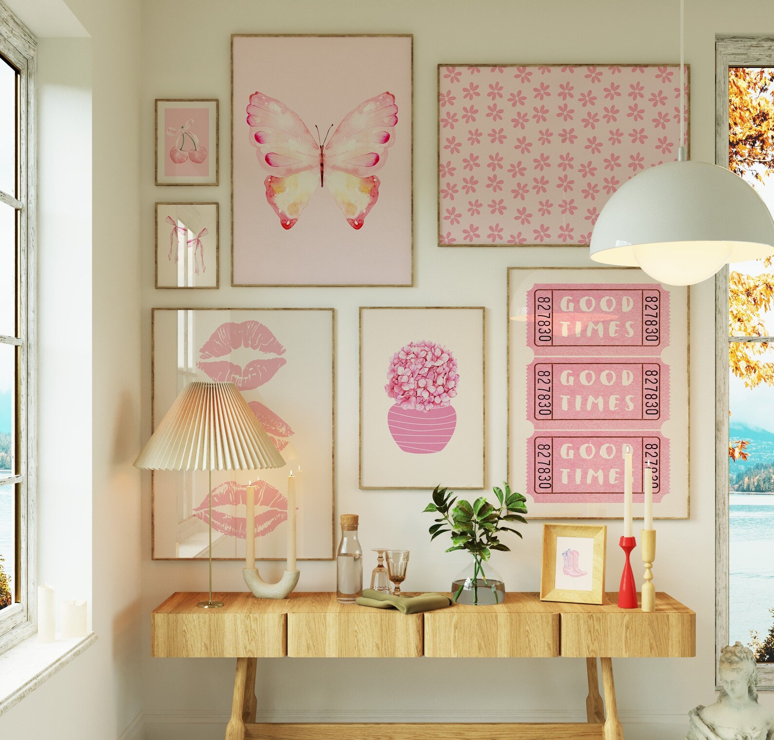 Pink and Blue Preppy Bundle Set of 20, Trendy College Apartment Decor ...