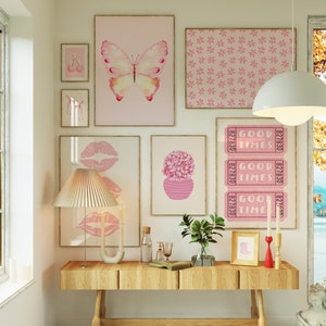 Pink and Blue Preppy Bundle Set of 20, Trendy College Apartment Decor ...