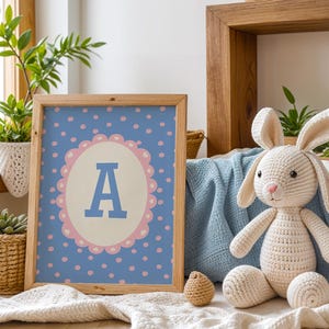 Personalized Blue and Pink Preppy Set, Custom Nursery Prints, Printable ...