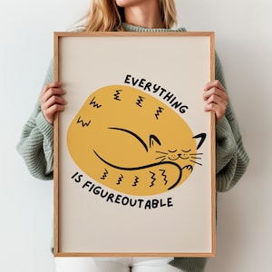 Everything is Figureoutable Print, Uplifting Quote Print, Inspirational ...