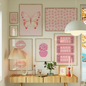 Pink and Blue Preppy Bundle Set of 20, Trendy College Apartment Decor ...