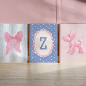 Personalized Blue and Pink Preppy Set, Custom Nursery Prints, Printable ...