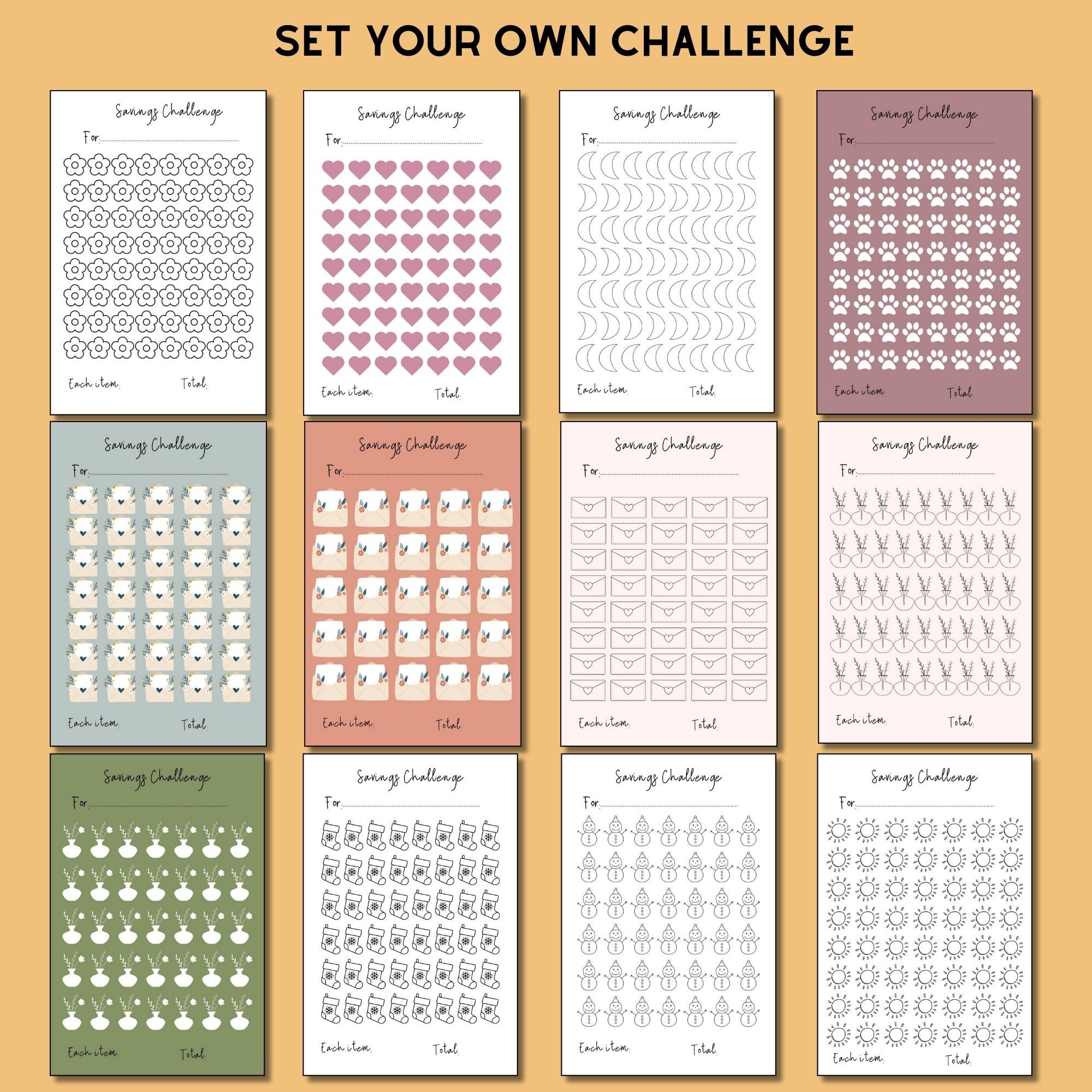 Money Saving Challenge, Savings Tracker Bundle,a6 Savings Challenge ...