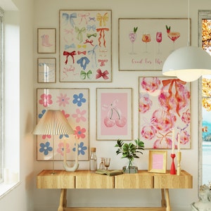 Pink and Blue Preppy Bundle Set of 20, Trendy College Apartment Decor ...