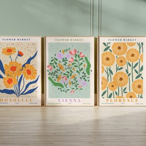 Flower Market Print Set of 16, Trendy Floral Posters, Custom Botanical ...