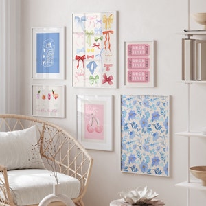 Pink and Blue Preppy Bundle Set of 20, Trendy College Apartment Decor ...