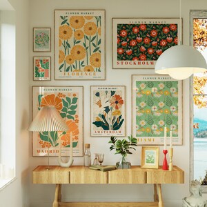 Flower Market Print Set of 16, Trendy Floral Posters, Custom Botanical ...