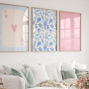 Pink and Blue Preppy Bundle Set of 20, Trendy College Apartment Decor ...