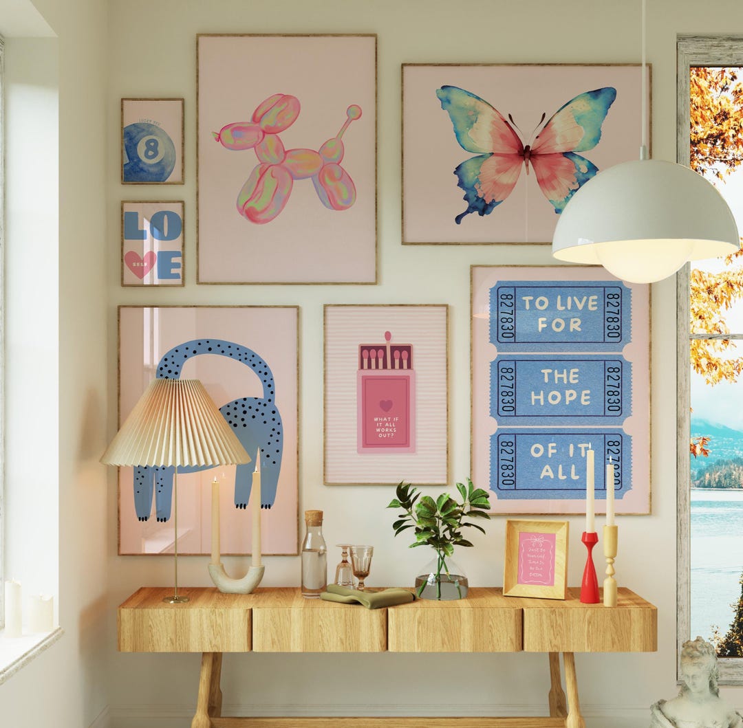 Preppy Dorm Art Prints: Cheetah, Matchbox, 8 Ball (set of 8) (digital ...