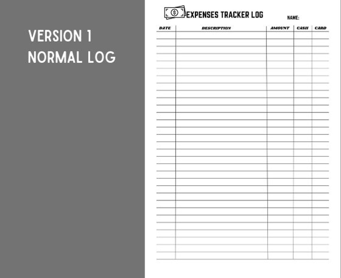 Expenses Tracker | Expenses Tracker Log | Digital Expenses Tracker ...
