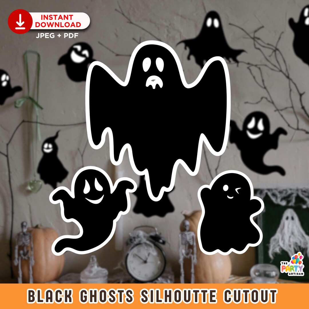 Ghosts Silhouette Cutout, Halloween Decor, Paper Cutouts, Decorations ...