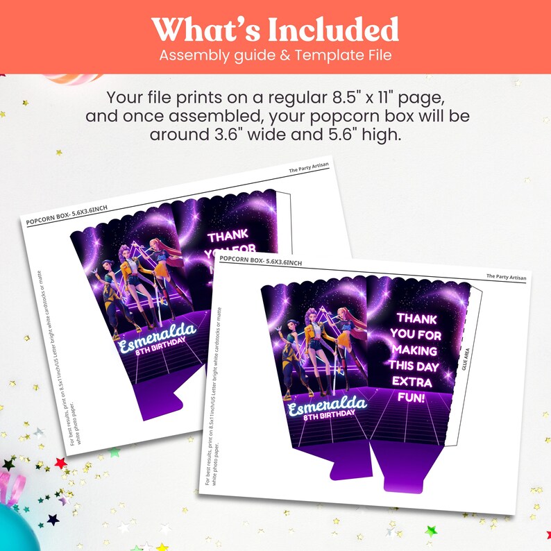 Editable K-pop Demon Hunter Popcorn Favor Box | Instant Digital ...