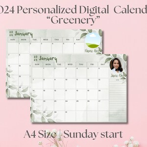 2024 Personalized Greenery Calendar 2024 Monthly Planner Landscape ...