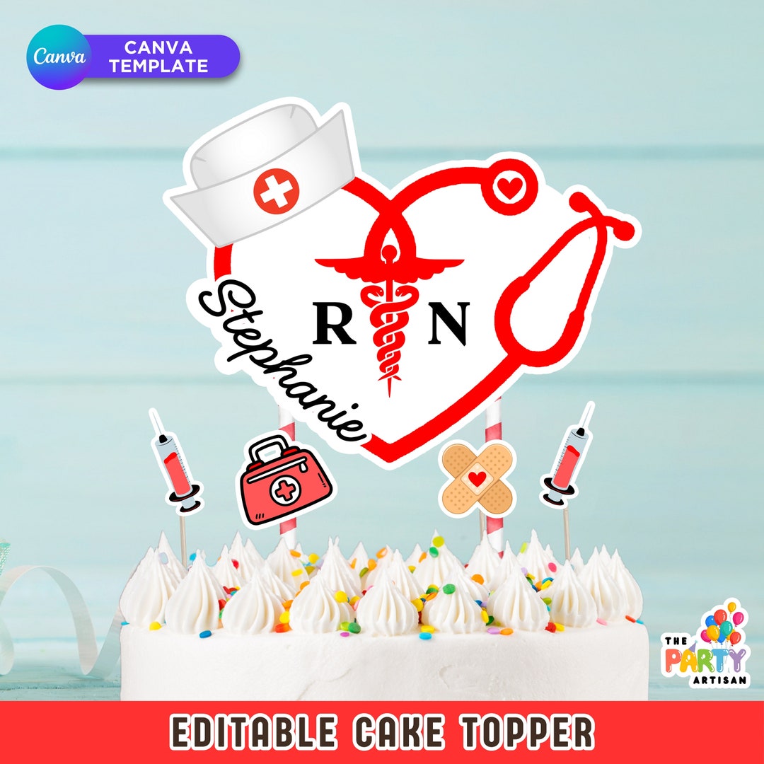 Medical Cake Topper, Nurse Birthday Gift, RN Graduation Celebration ...
