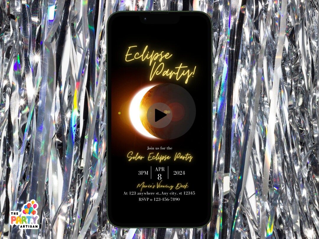2024 Total Solar Eclipse Party Invitation, Digital Eclipse Viewing ...