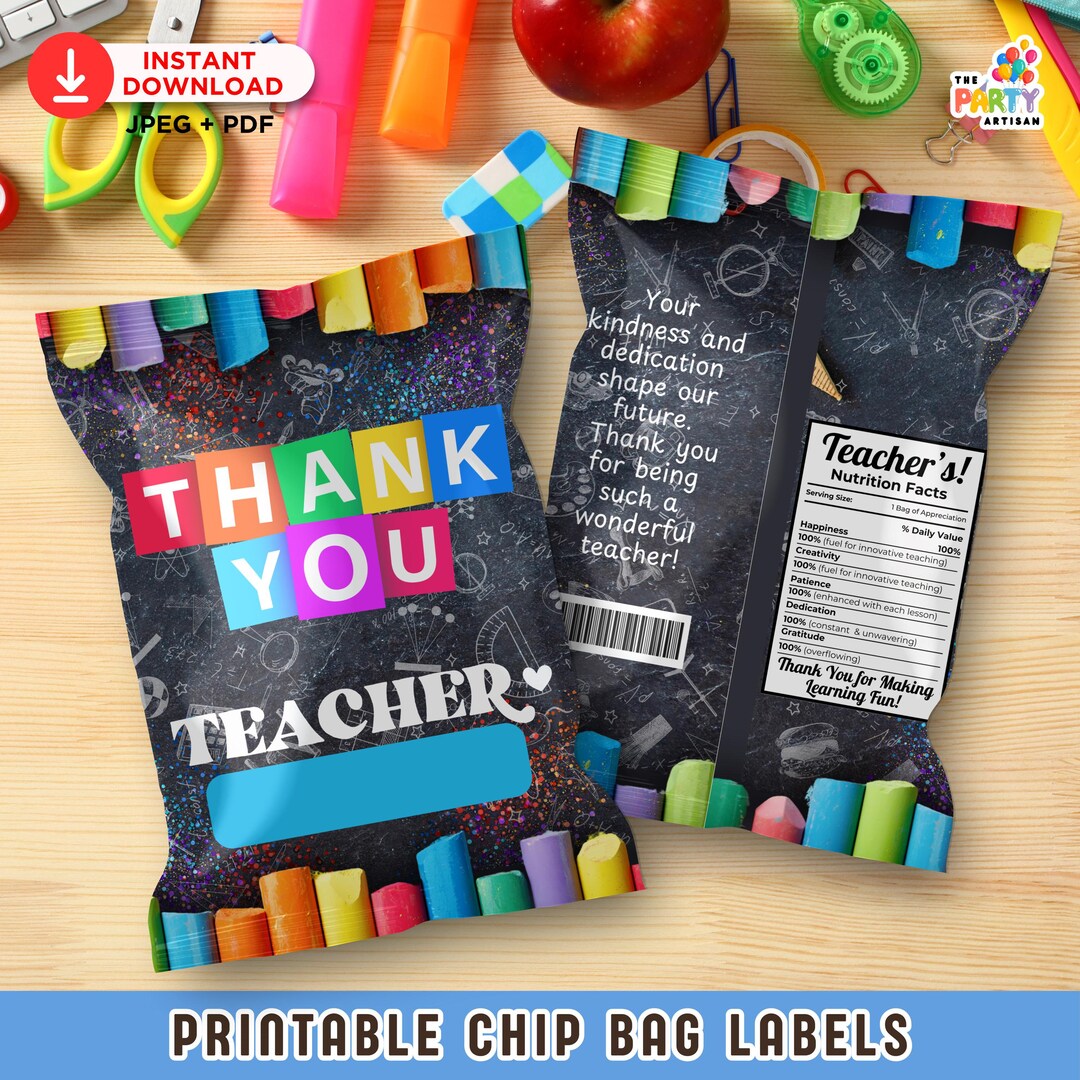 Back to School Chip Bag Printable, Welcome School, First Day of School ...