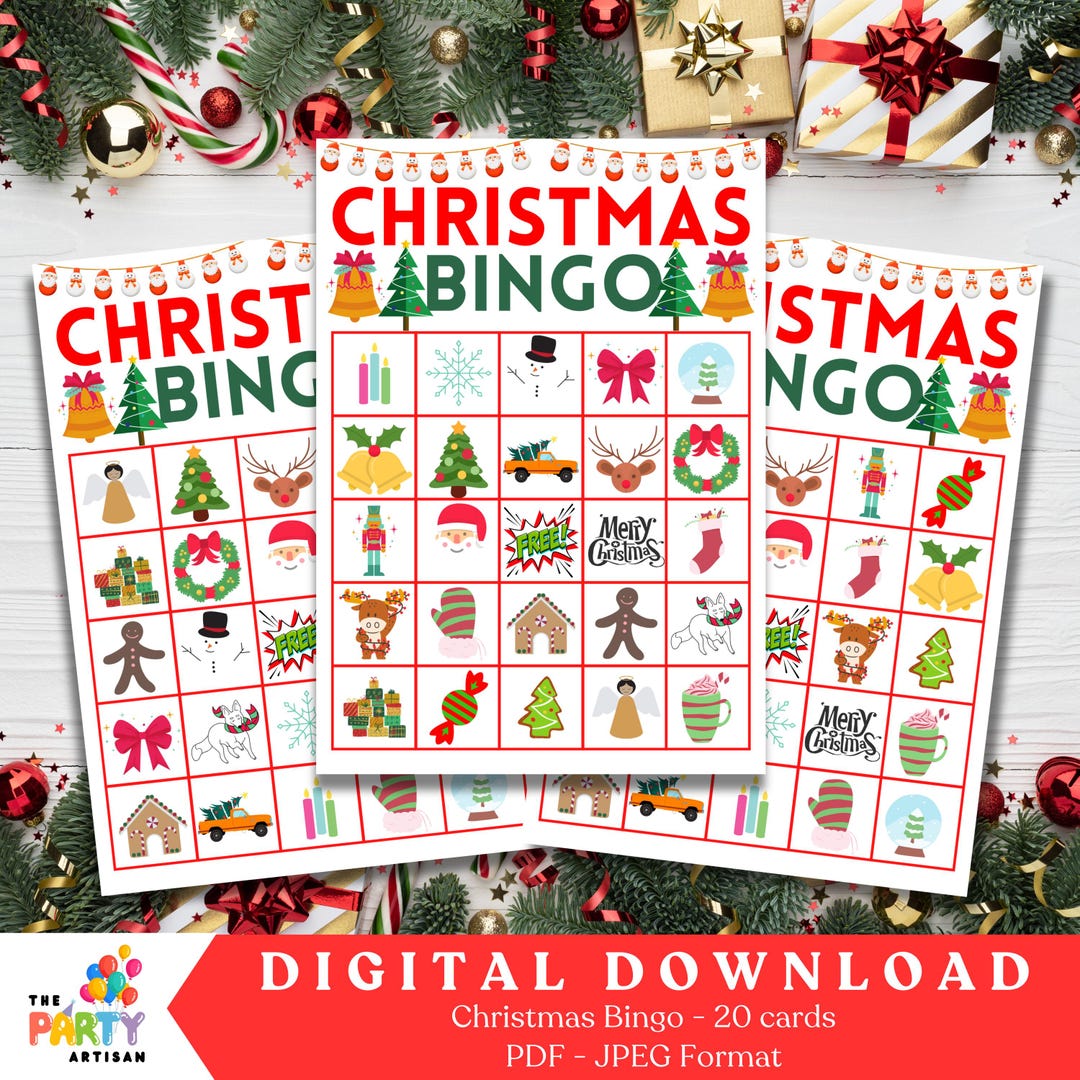 Christmas Bingo Printable, Family Reunion Games, Christmas Countdown ...