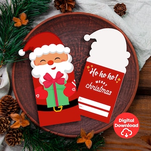 Santa Christmas Money Envelope: Printable Holiday Cash Holder Digital ...