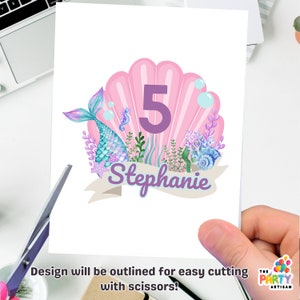 Magical Mermaid Cake Topper - Printable Birthday Decor, Customized ...