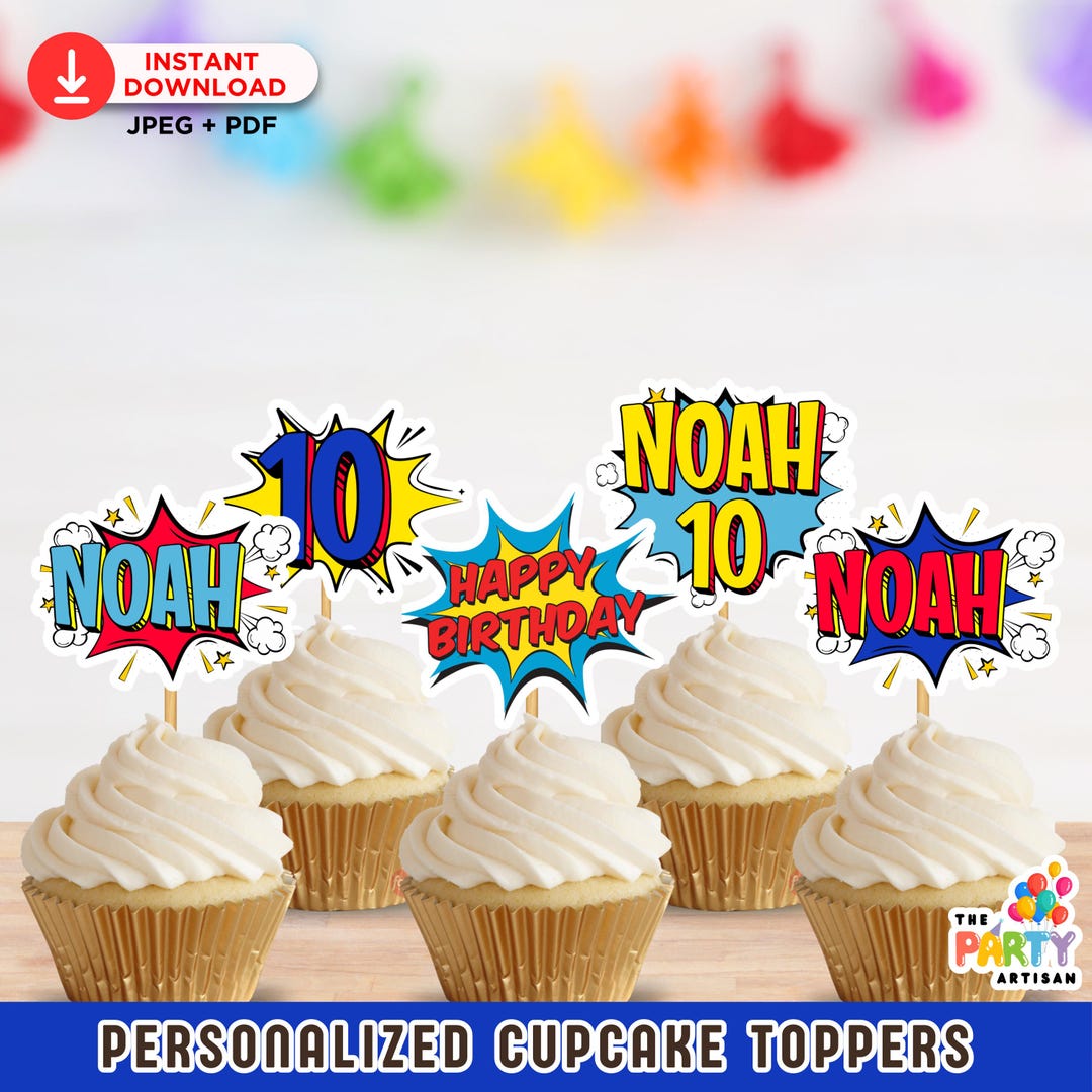 Super Hero Toppers, Super Hero Birthday Decor, Superkid Wonderkid Party ...