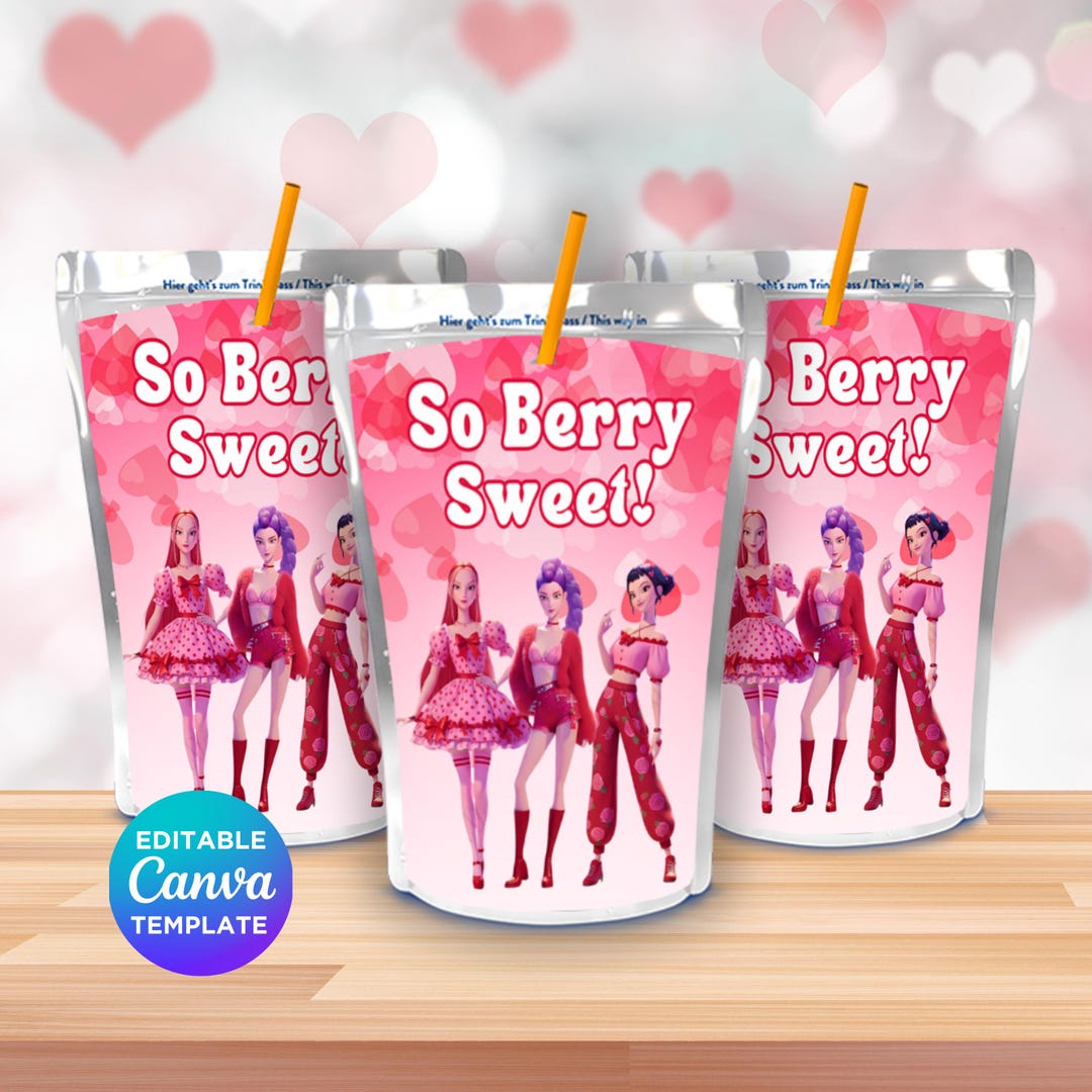 Valentine Juice Label Printable, Cosplay Huntrix Kpop Party, Custom ...