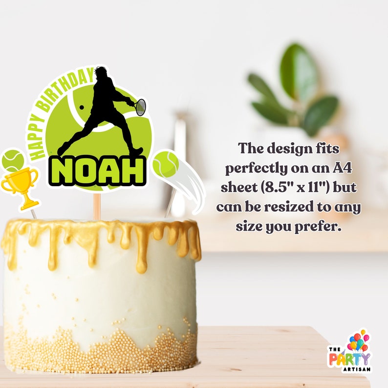 Tennis Cake Topper, Male Tennis Birthday Cake Topper, Sports Cake ...