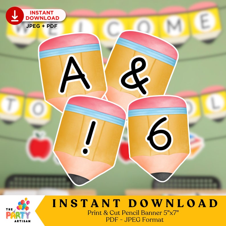 School Theme Printable Banner, First Day of School, Welcome Back to ...