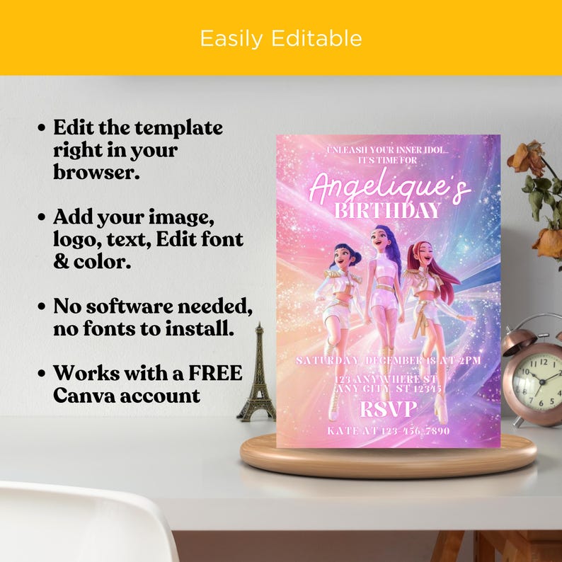 K-pop Demon Hunter Party Invitation | Editable Printable | Instant ...